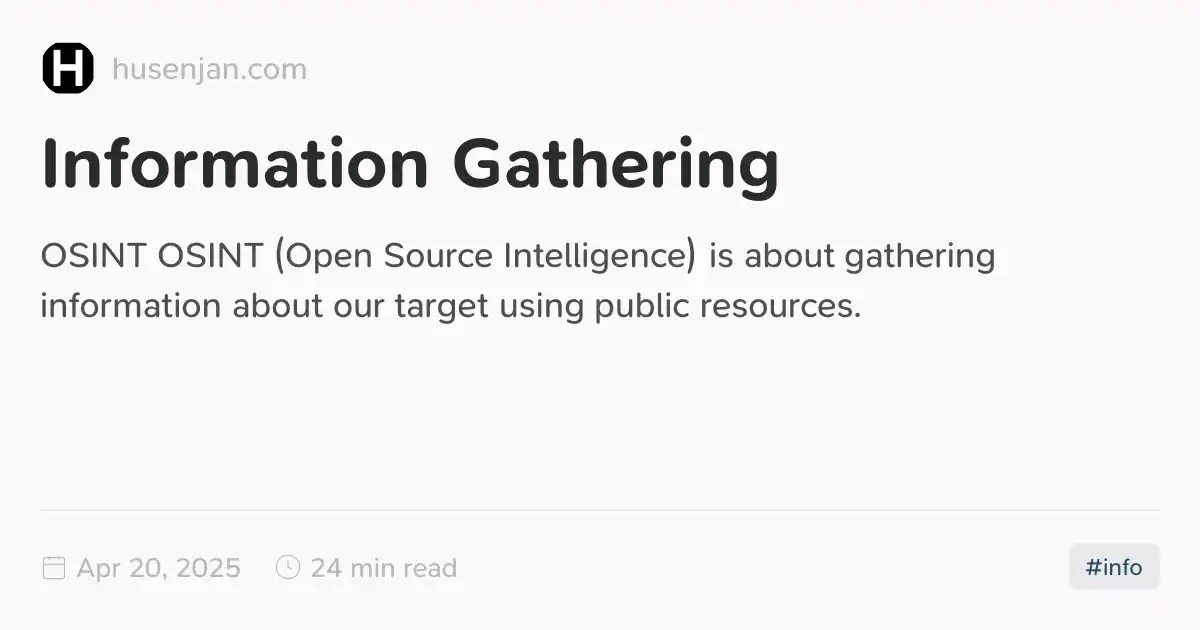 Information Gathering